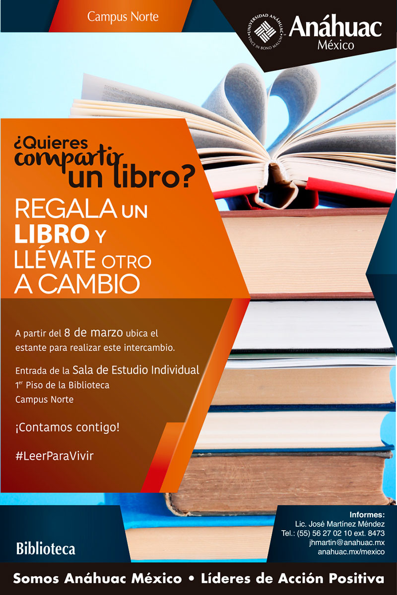 Quieres compartir un libro | Universidad Anáhuac México.