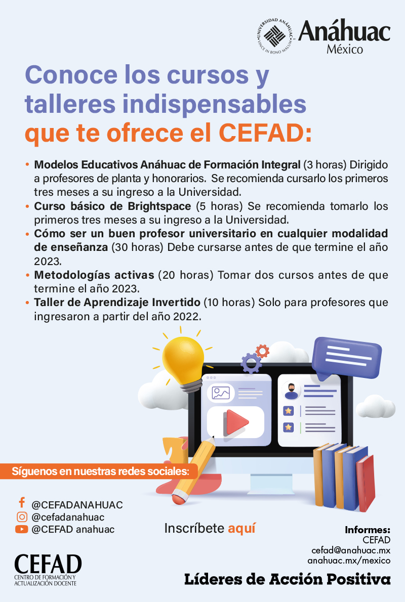 Talleres indispensables que te ofrece el CEFAD