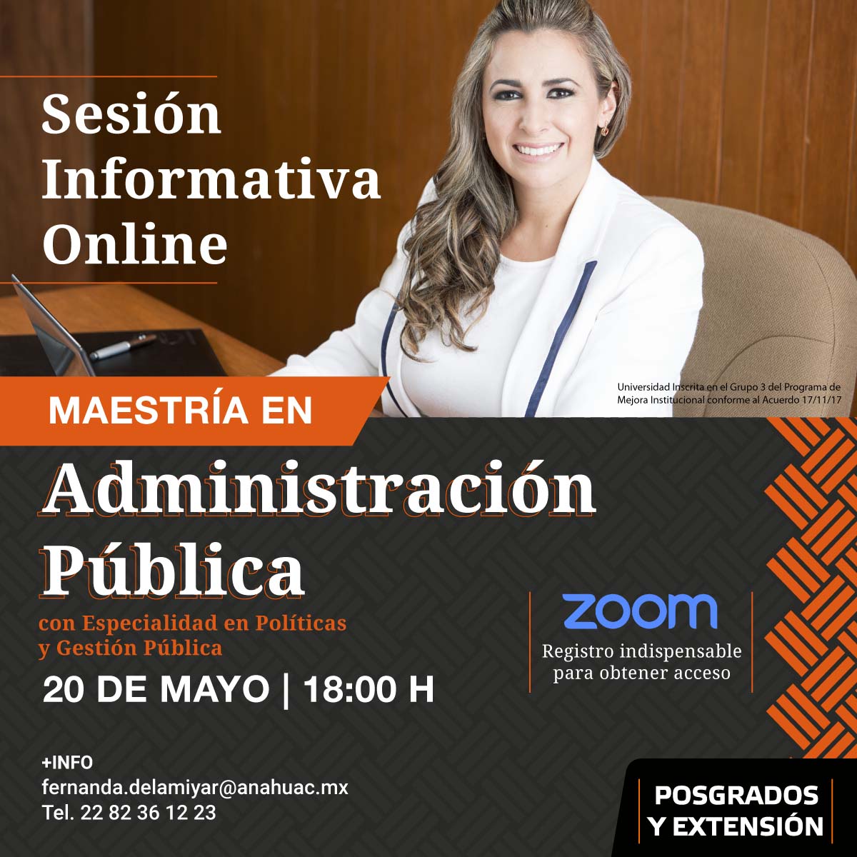 Sesión Informativa Online: Maestría en Administración Pública
